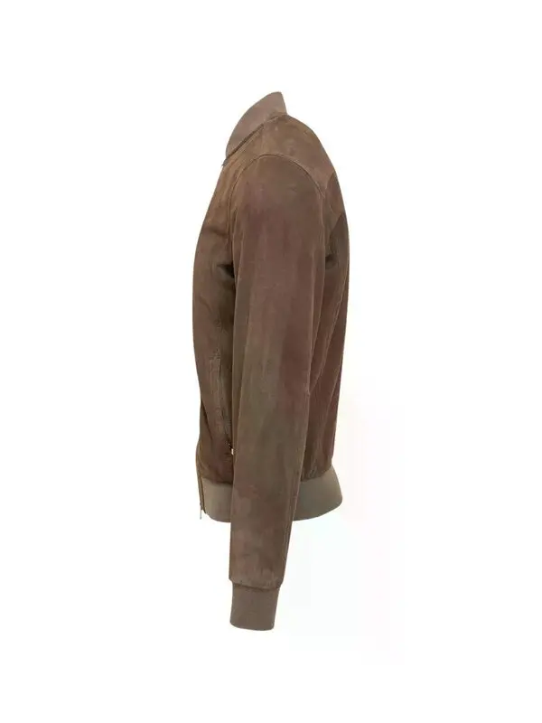 BARBA NAPOLI Zip-up Suede Jacket