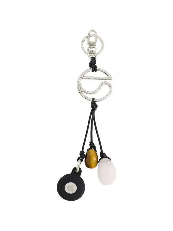 Coperni Stone-pendant Logo-hardware Keychain - Silver