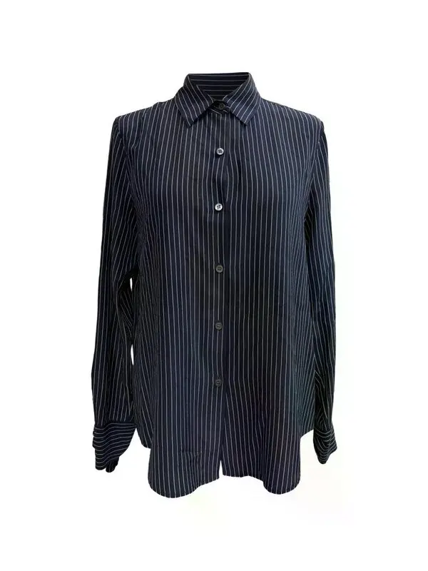 Theory Tie-cuff Pinstripe Blouse