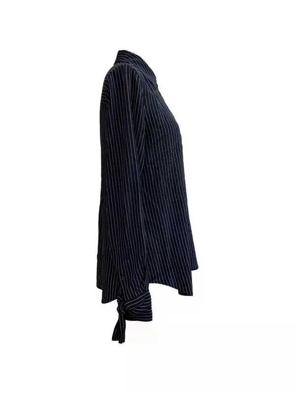 Theory Tie-cuff Pinstripe Blouse