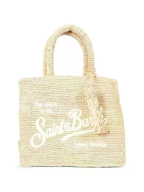 MC2 SAINT BARTH Colette Raffia Tote Bag - Neutrals