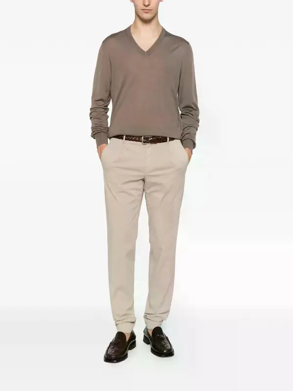Tagliatore V-neck Sweater - Brown