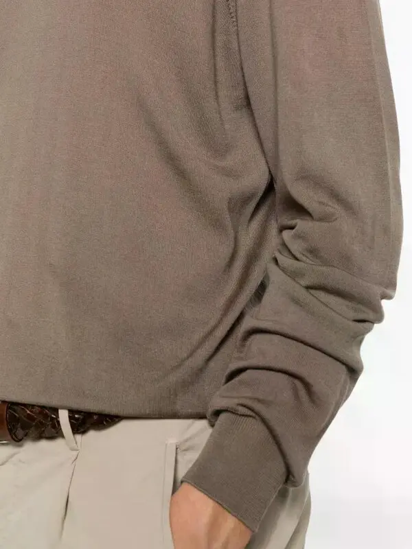 Tagliatore V-neck Sweater - Brown
