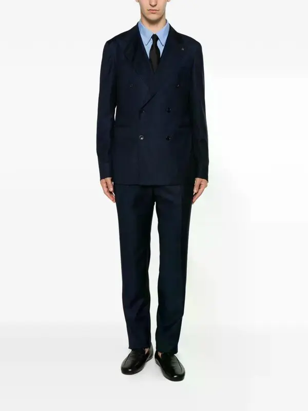 Tagliatore Double-breasted Peak-lapel Suit - Blue