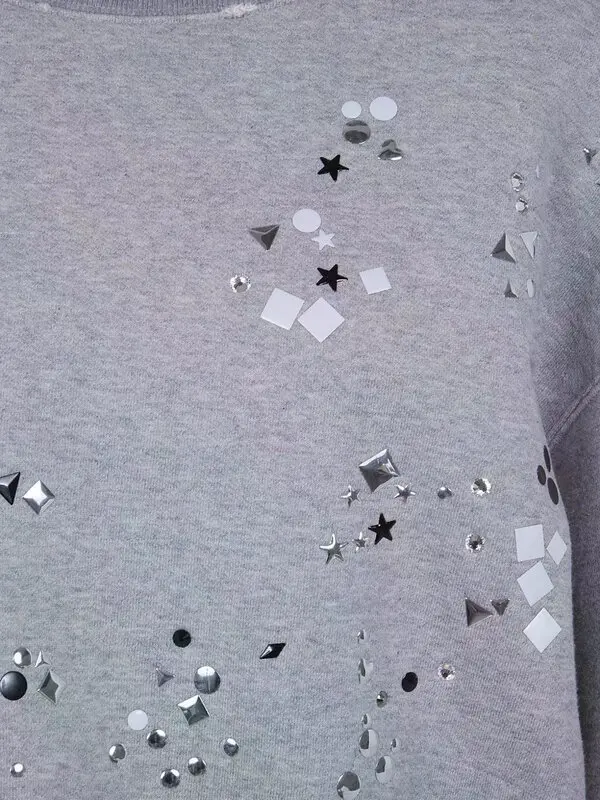 Mihara Yasuhiro Stud-embellished Distressed Sweatshirt - Grey