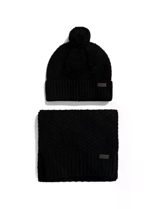 Barbour Pom-pom Chunky-knit Beanie Hat - Black