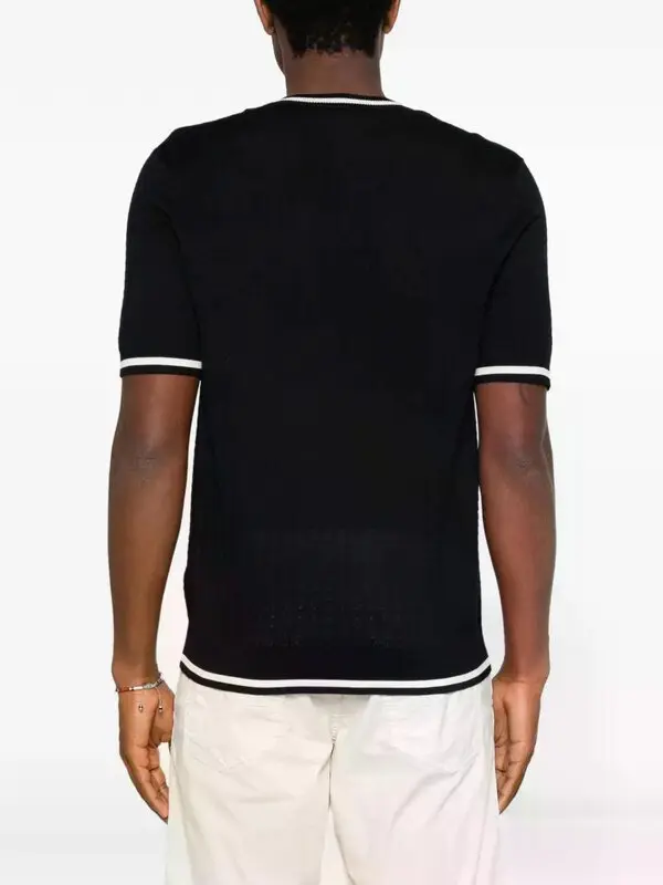 MONTECORE Contrast-trim Fine-knit T-shirt
