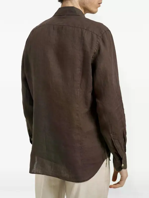 MC2 SAINT BARTH Long-sleeve Button-down Linen Shirt