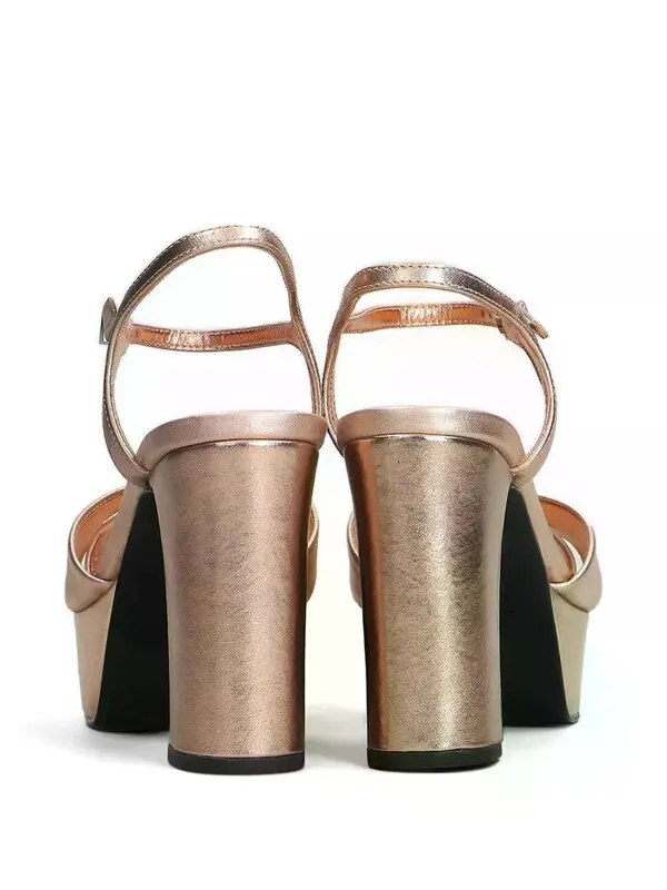 Schutz Metallic Crossover Sandals