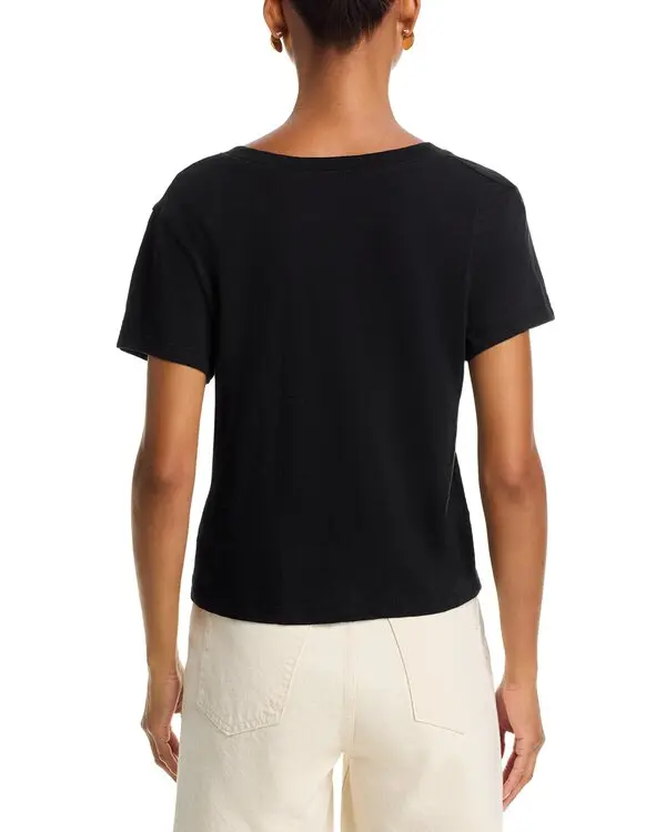 Velvet By Graham & Spencer Elisha V-neck Short Sleeve Top - Black