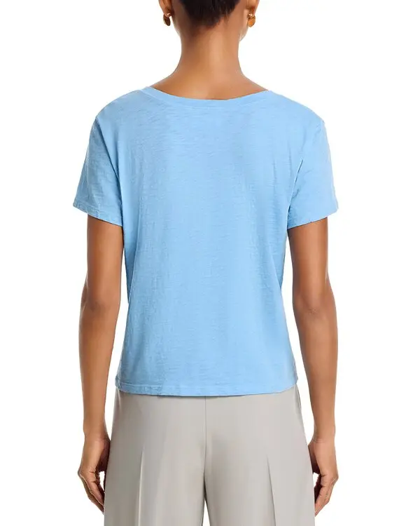 Velvet By Graham & Spencer Elisha V-neck Short Sleeve Top - Pacific Blue