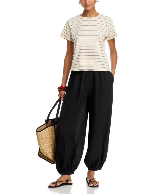 Velvet By Graham & Spencer Camber Linen Balloon Pants - Black