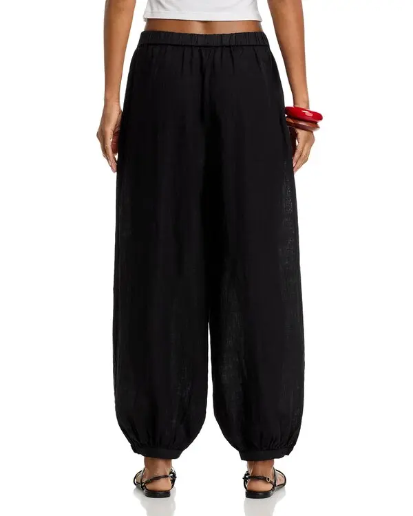 Velvet By Graham & Spencer Camber Linen Balloon Pants - Black