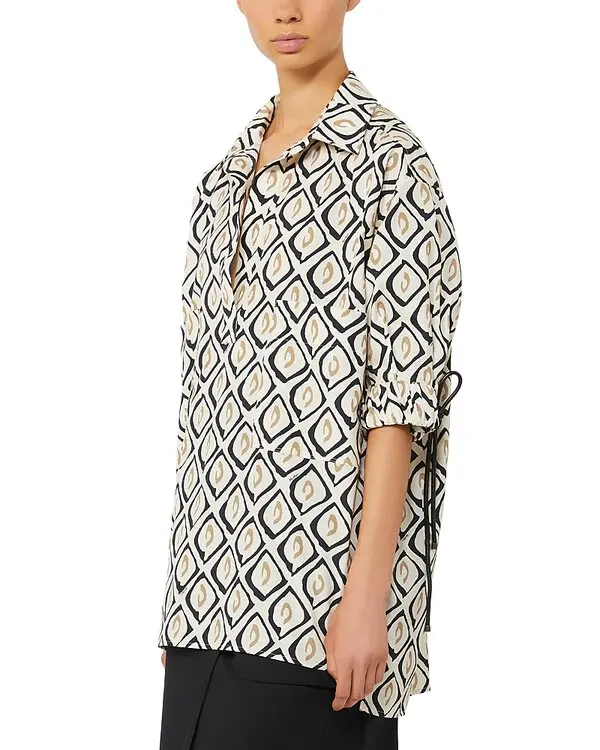 Max Mara Printed Poplin Shirt - Beige