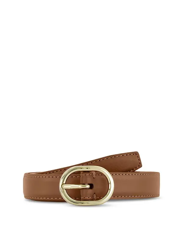 Vince Stitched Leather Belt - Black