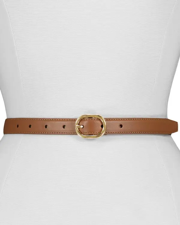 Vince Stitched Leather Belt - Black