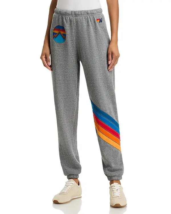 Aviator Nation All Seasons Chevron Jogger Pants - Heather Gray