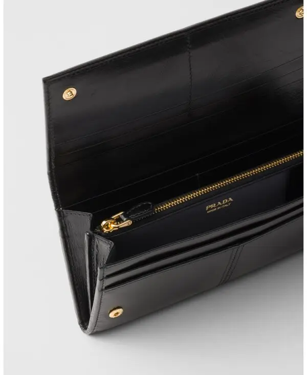 Prada Large Leather Wallet - Black