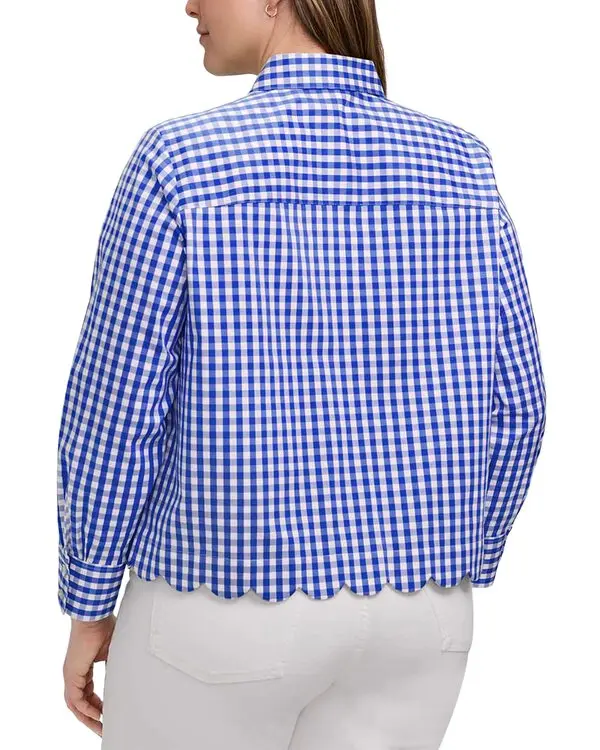 Foxcroft Scarlett Long Sleeve Shirt - White/blue