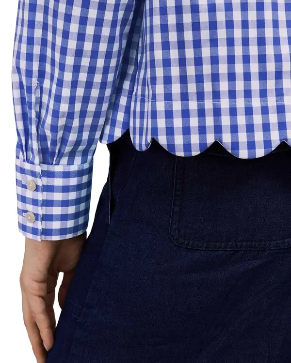 Foxcroft Scarlett Long Sleeve Shirt - White/blue