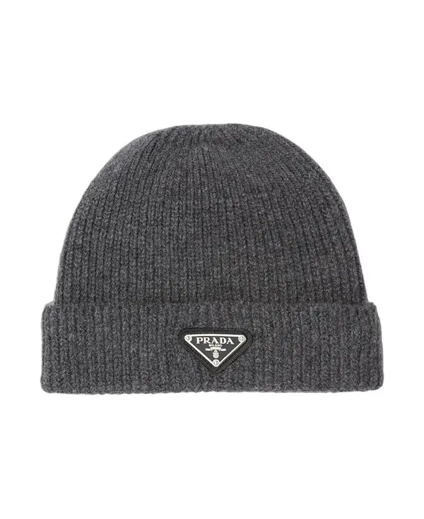 Prada Wool And Cashmere Beanie - Grey