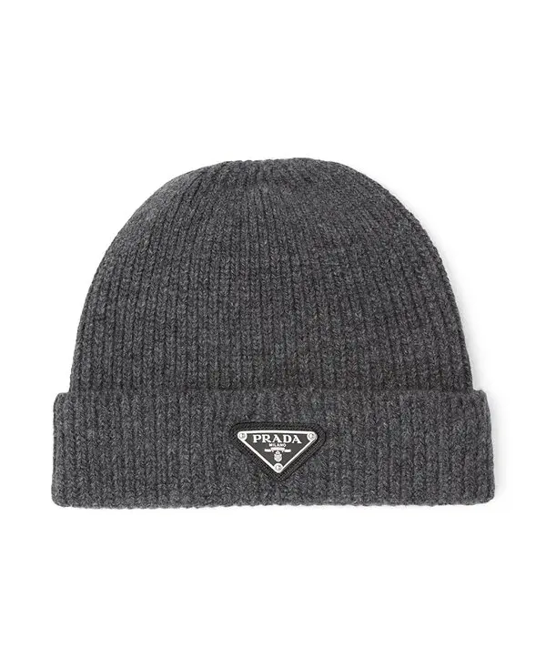Prada Wool And Cashmere Beanie - Slate Gray