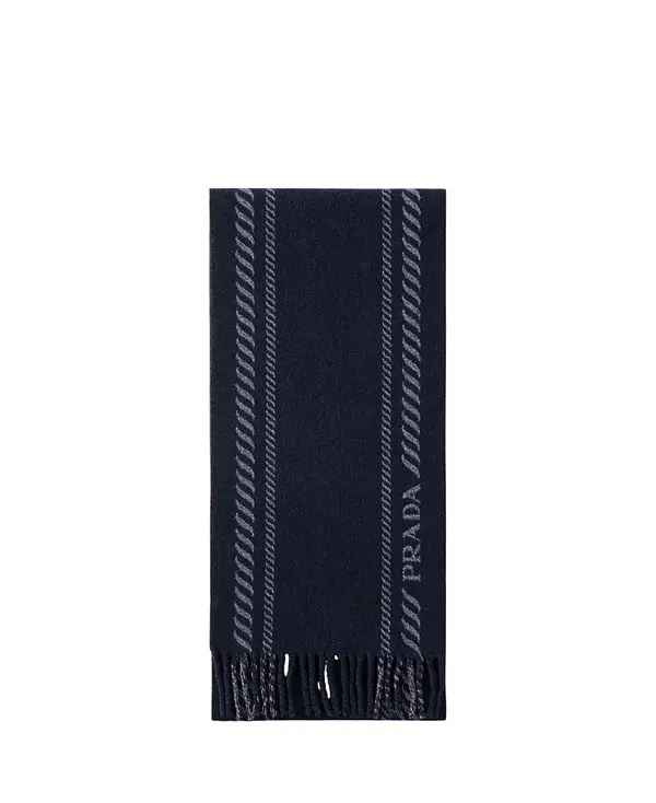 Prada Wool And Cashmere Scarf - Blue