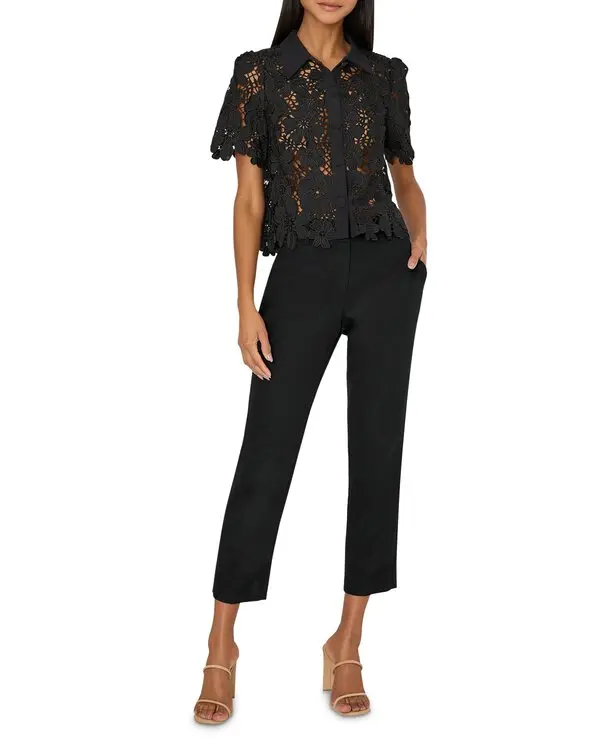 MILLY Nicola Cady Cropped Pants - Black