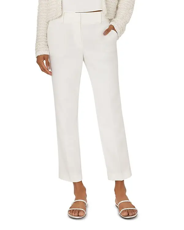 MILLY Nicola Cady Cropped Pants - Ecru