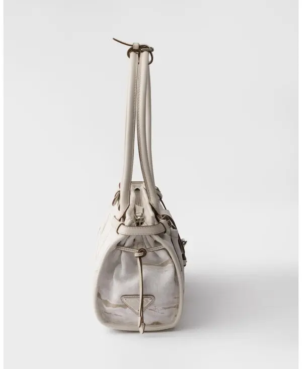 Prada Bonnie Medium Printed Linen And Leather Handbag