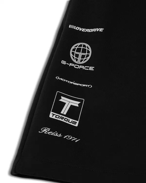 REISS Motorsport Relaxed Fit 18.5" Shorts - Washed Black