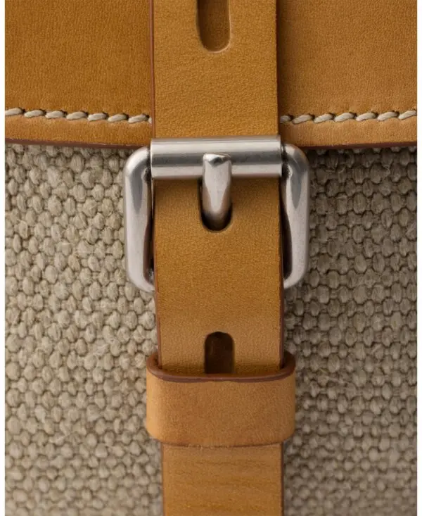 Prada Bonnie Medium Linen And Leather Handbag - Neutral
