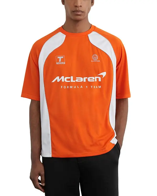 REISS Mclaren Logo Racing T-shirt - Papaya Orange
