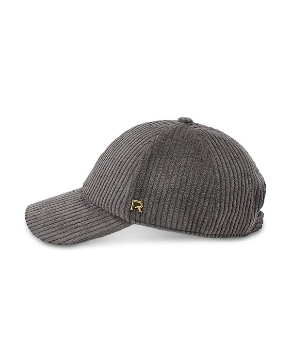REISS Caitlin Corduroy Baseball Cap - Charcoal Black