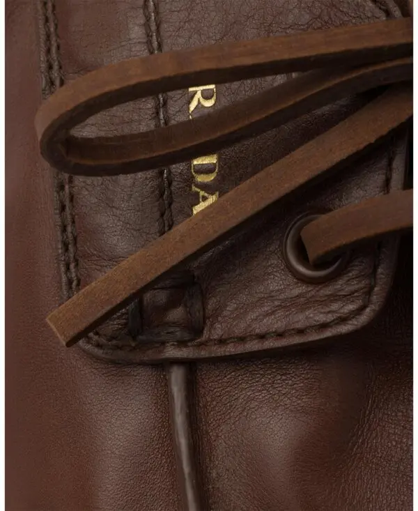Prada Shuffle Antiqued Leather Boat Shoes - Brown