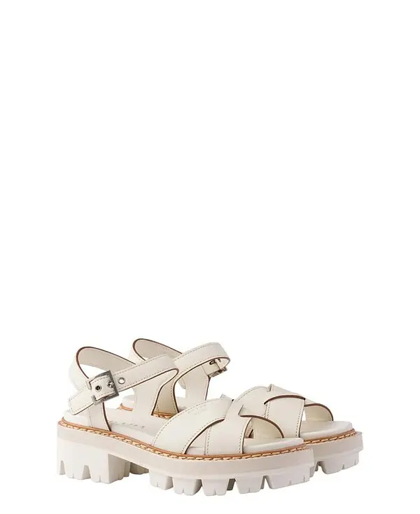 Prada Leather Sandals - Neutral