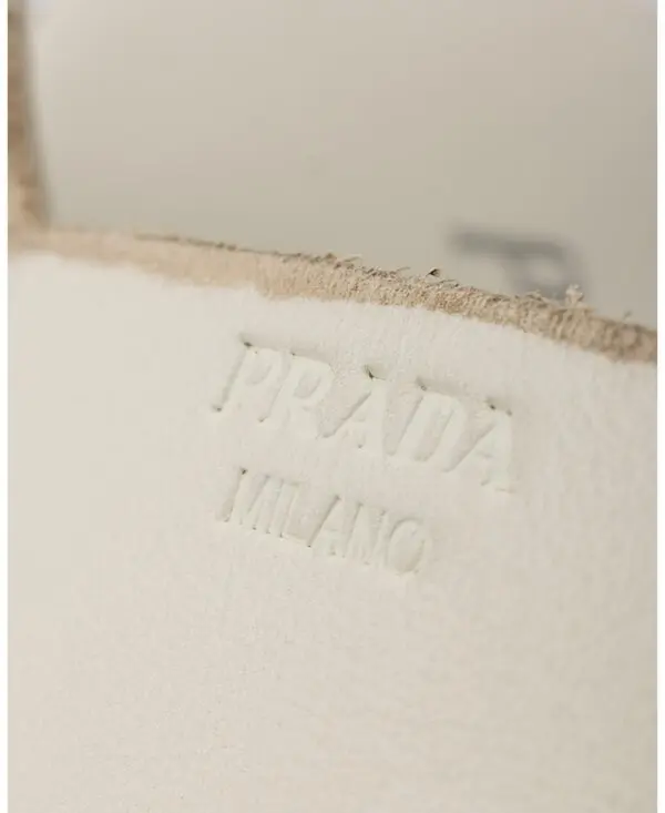 Prada Antiqued Leather Sandals - Neutral