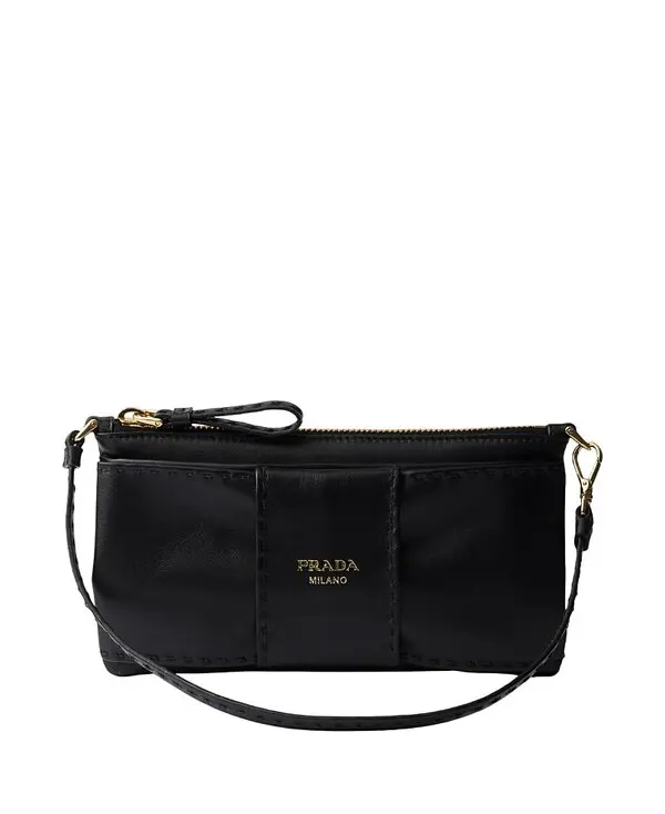 Prada Nappa Leather Zipper Pouch - Black