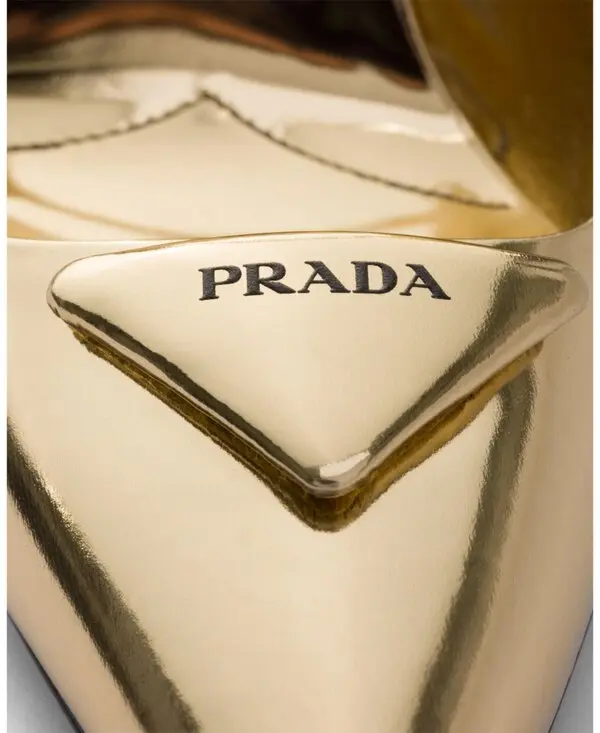 Prada Metallic Leather Slingback Pumps