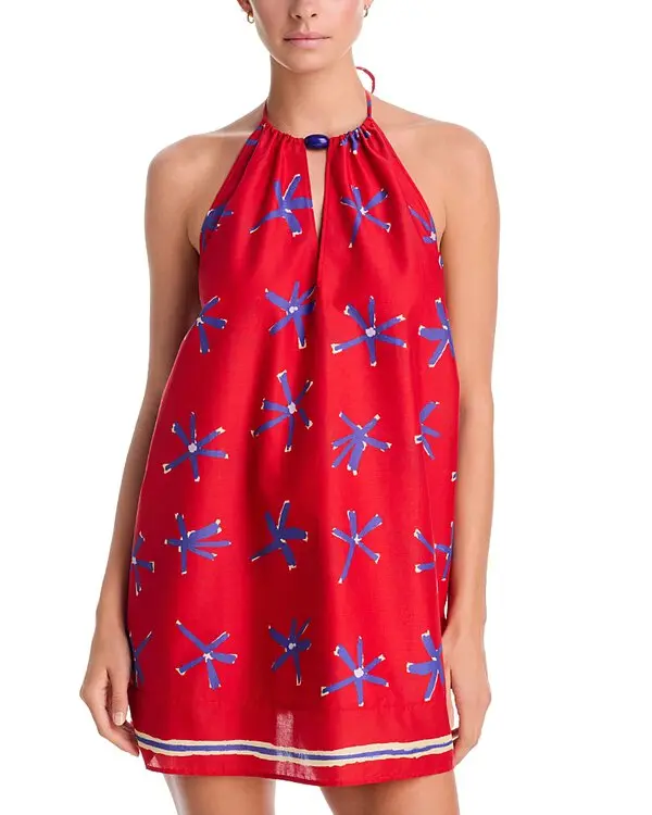Staud Dani Mini Dress Swim Cover-up - Painted Foulard
