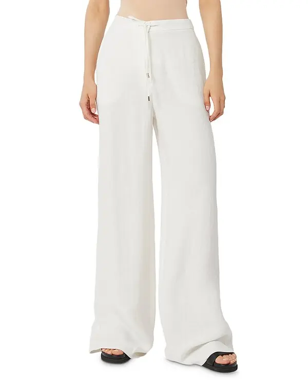 Max Mara Linen Drawstring Wide-leg Pants
