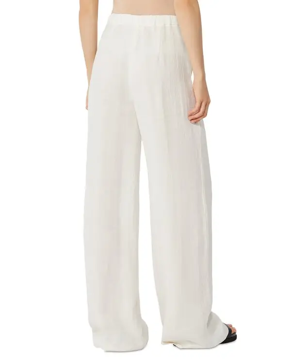 Max Mara Linen Drawstring Wide-leg Pants
