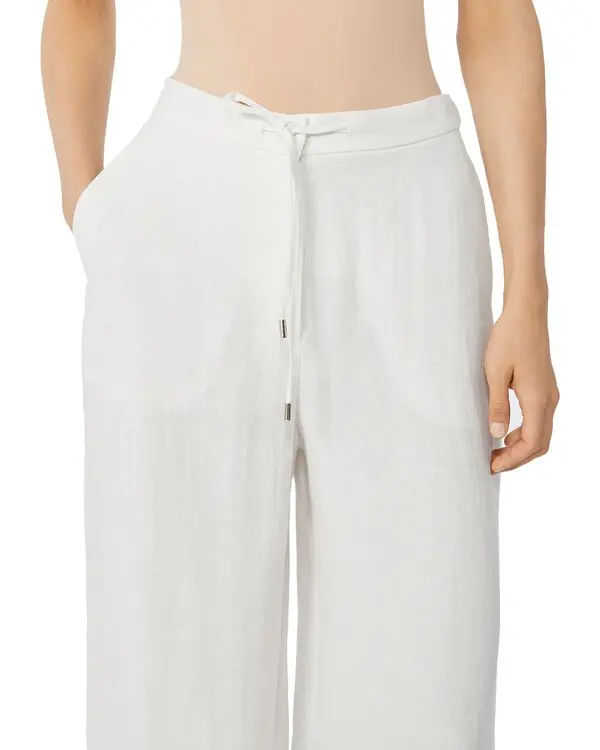 Max Mara Linen Drawstring Wide-leg Pants