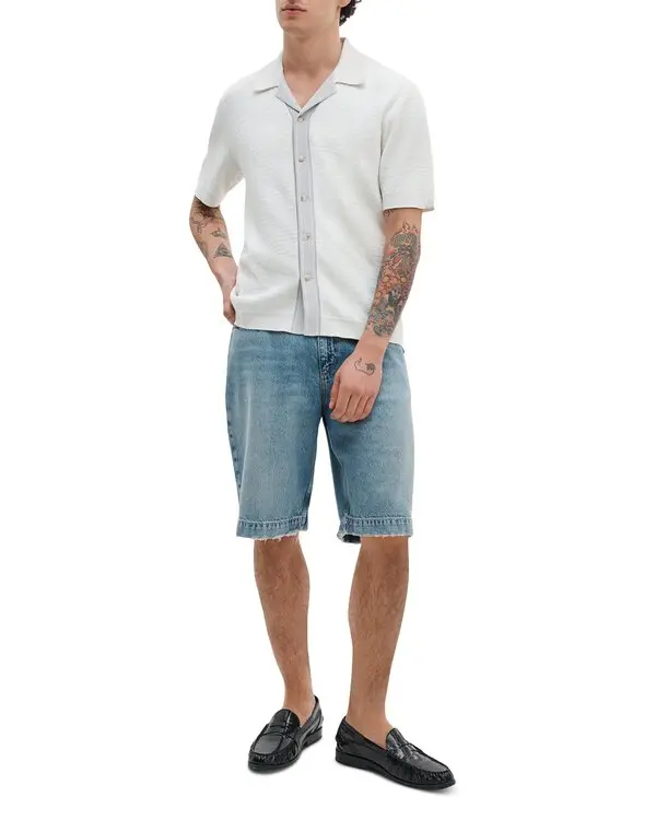 Rag & Bone Harvey Blocked Camp Collar Shirt - Chalk