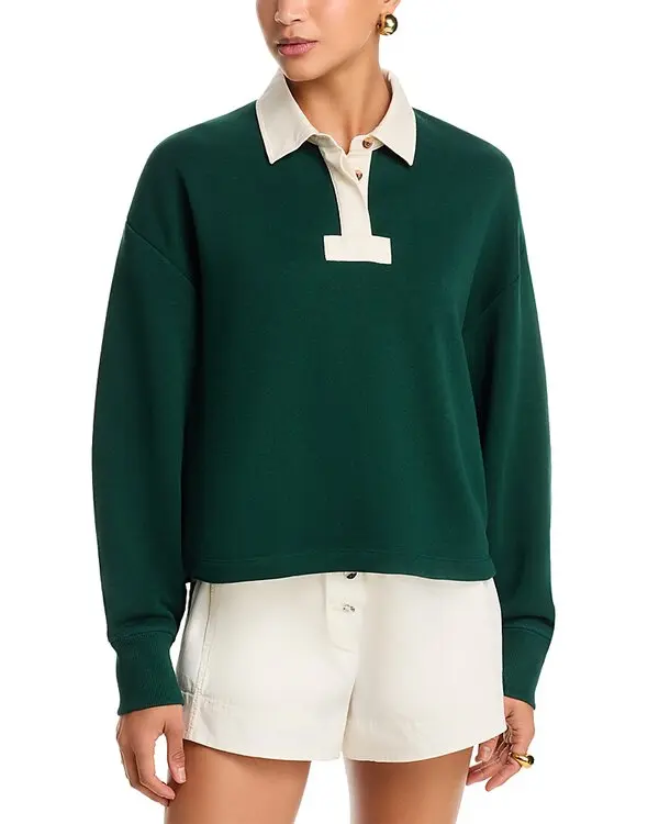 Rag & Bone Vintage Terry Mixed Media Polo Shirt