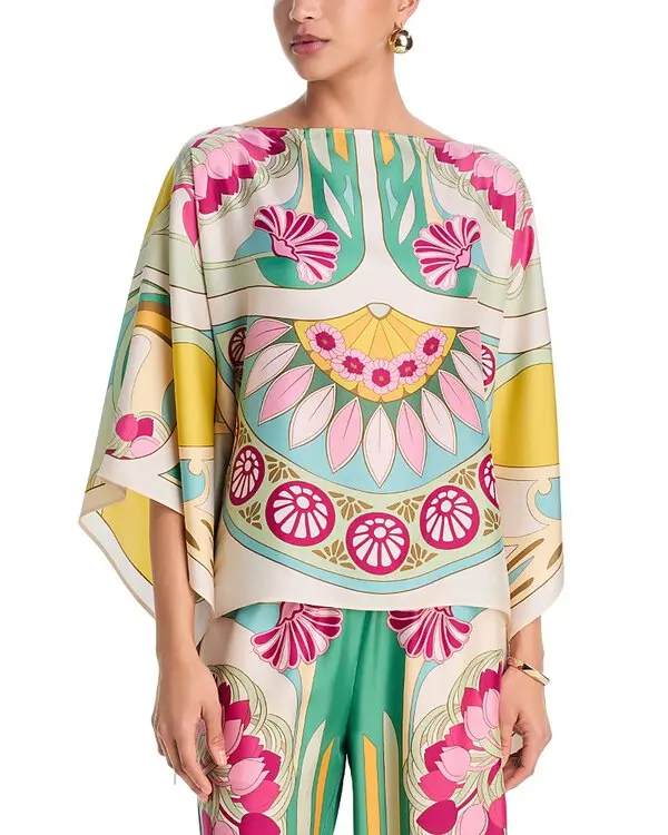 La DoubleJ Silk Foulard Top - Tulip Placée