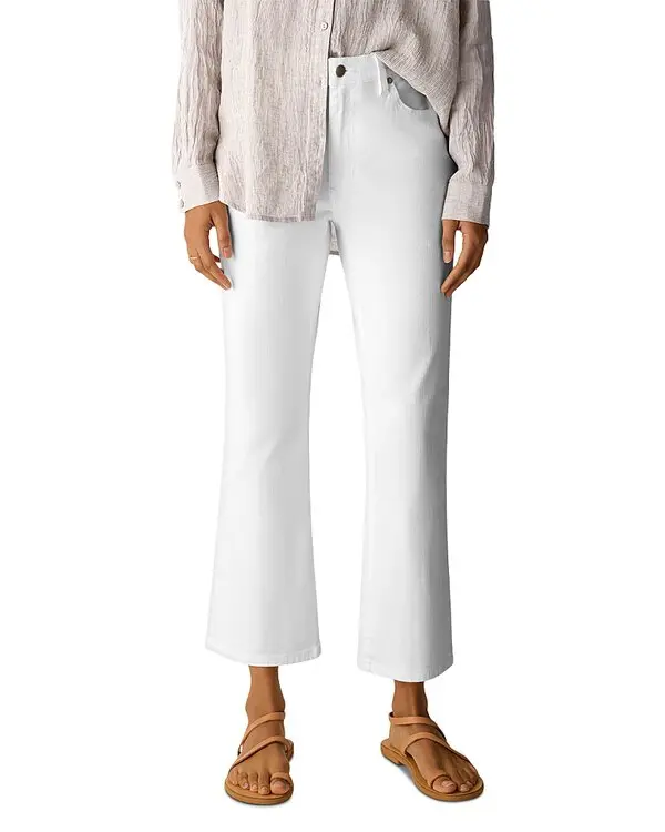 Eileen Fisher High-rise Ankle Kick Flare Jeans - White
