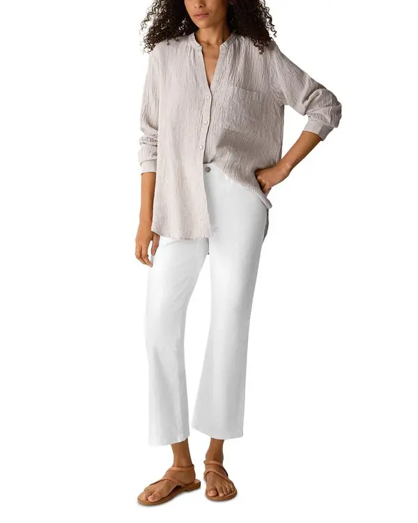 Eileen Fisher High Rise Kick Flare Ankle Jeans - White