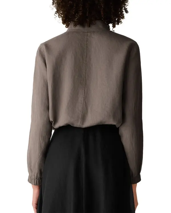 Eileen Fisher Stand Collar Linen Jacket - Walnut
