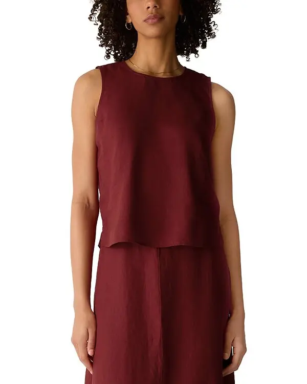Eileen Fisher Round Neck Linen Top